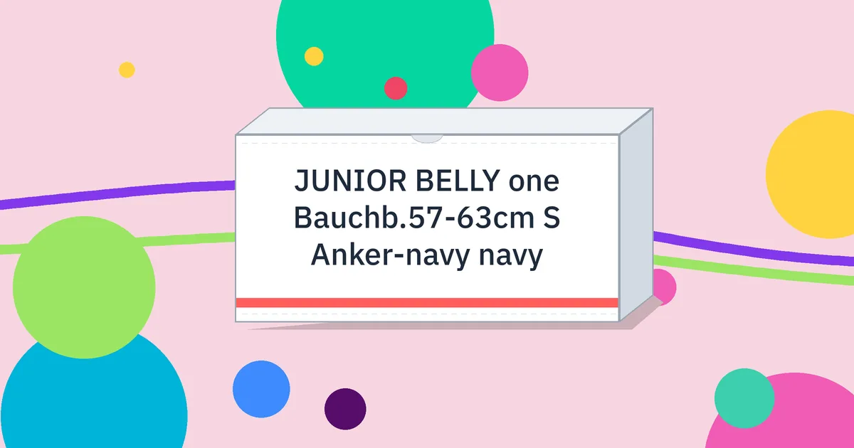 Symbolbild: Packung mit der Aufschrift JUNIOR BELLY one Bauchb.57-63cm S Anker-navy navy (PZN 13247736) – Verfügbarkeit und Bezug in Apotheken in Frankfurt am Main
