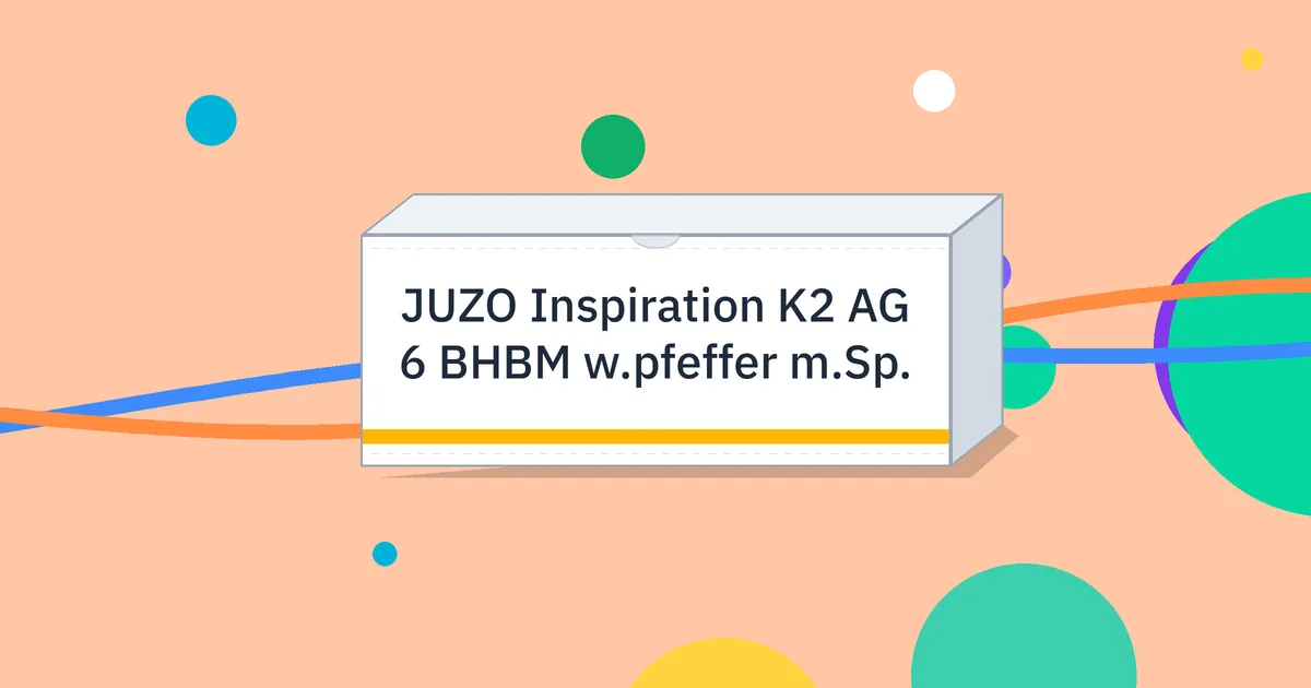 Symbolbild: Packung mit der Aufschrift JUZO Inspiration K2 AG 6 BHBM w.pfeffer m.Sp. (PZN 14882498) – Verfügbarkeit und Bezug in Apotheken in Frankfurt am Main