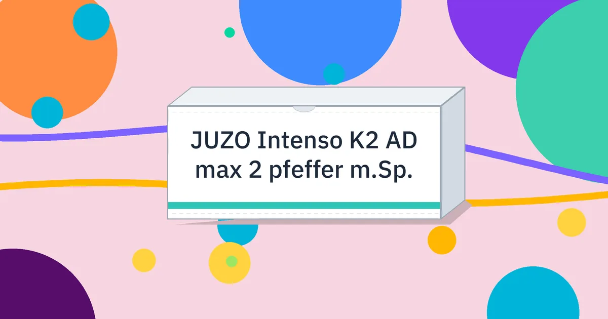 Symbolbild: Packung mit der Aufschrift JUZO Intenso K2 AD max 2 pfeffer m.Sp. (PZN 18609055) – Verfügbarkeit und Bezug in Apotheken in Frankfurt am Main