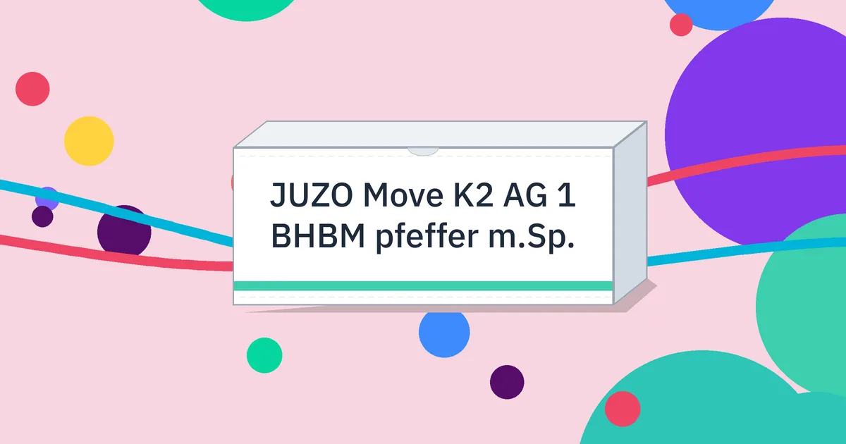 Symbolbild: Packung mit der Aufschrift JUZO Move K2 AG 1 BHBM pfeffer m.Sp. (PZN 16647531) – Verfügbarkeit und Bezug in Apotheken in Frankfurt am Main