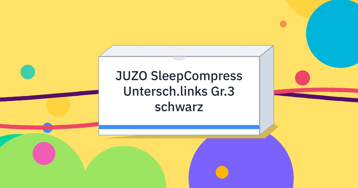 Symbolbild: Packung mit der Aufschrift JUZO SleepCompress Untersch.links Gr.3 schwarz (PZN 19622394) – Verfügbarkeit und Bezug in Apotheken in Frankfurt am Main