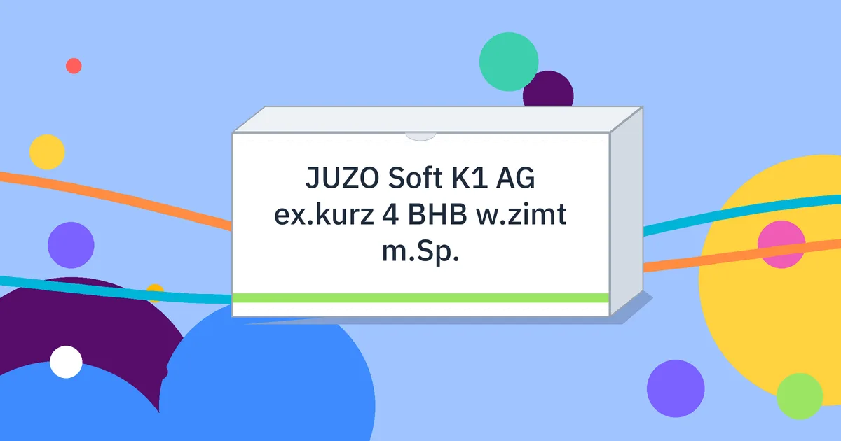 Symbolbild: Packung mit der Aufschrift JUZO Soft K1 AG ex.kurz 4 BHB w.zimt m.Sp. (PZN 14839321) – Verfügbarkeit und Bezug in Apotheken in Frankfurt am Main