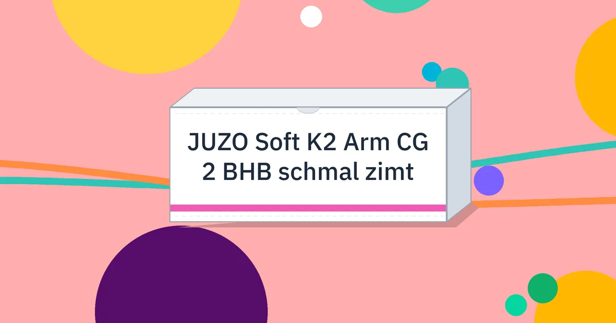Symbolbild: Packung mit der Aufschrift JUZO Soft K2 Arm CG 2 BHB schmal zimt (PZN 15511321) – Verfügbarkeit und Bezug in Apotheken in Frankfurt am Main