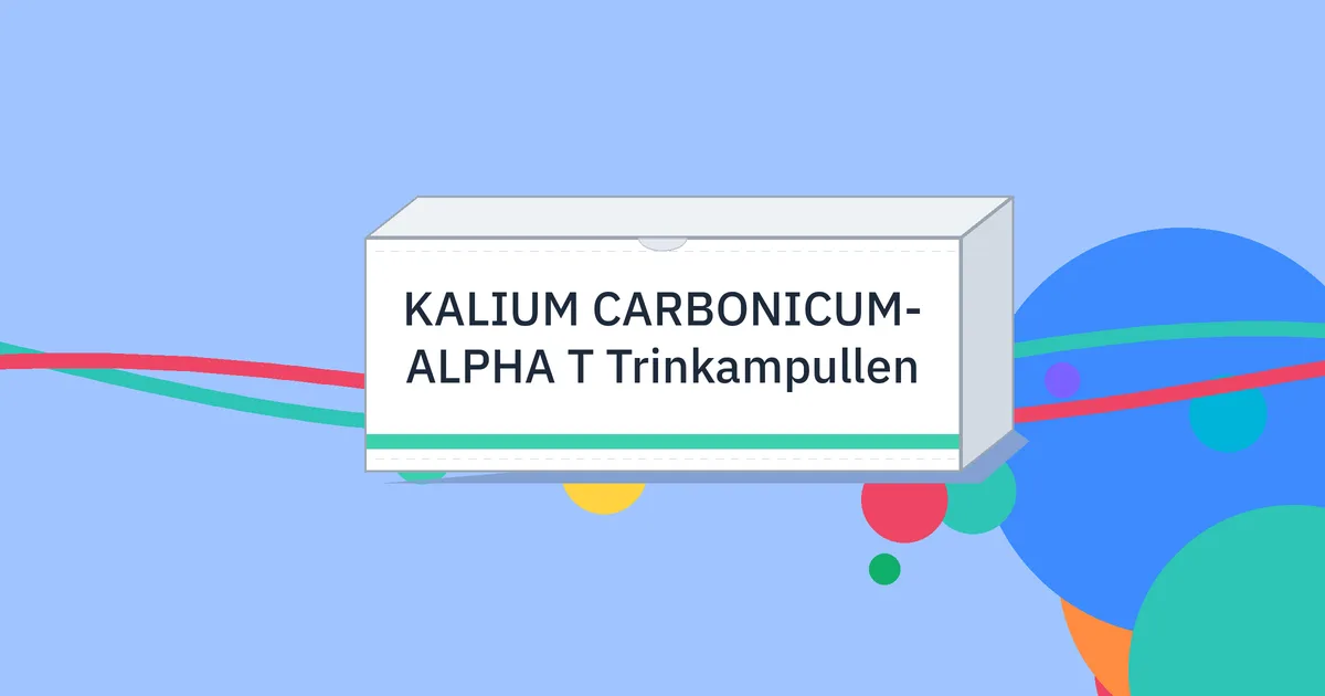 Symbolbild: Packung mit der Aufschrift KALIUM CARBONICUM-ALPHA T Trinkampullen (PZN 10222641) – Verfügbarkeit und Bezug in Apotheken in Frankfurt am Main