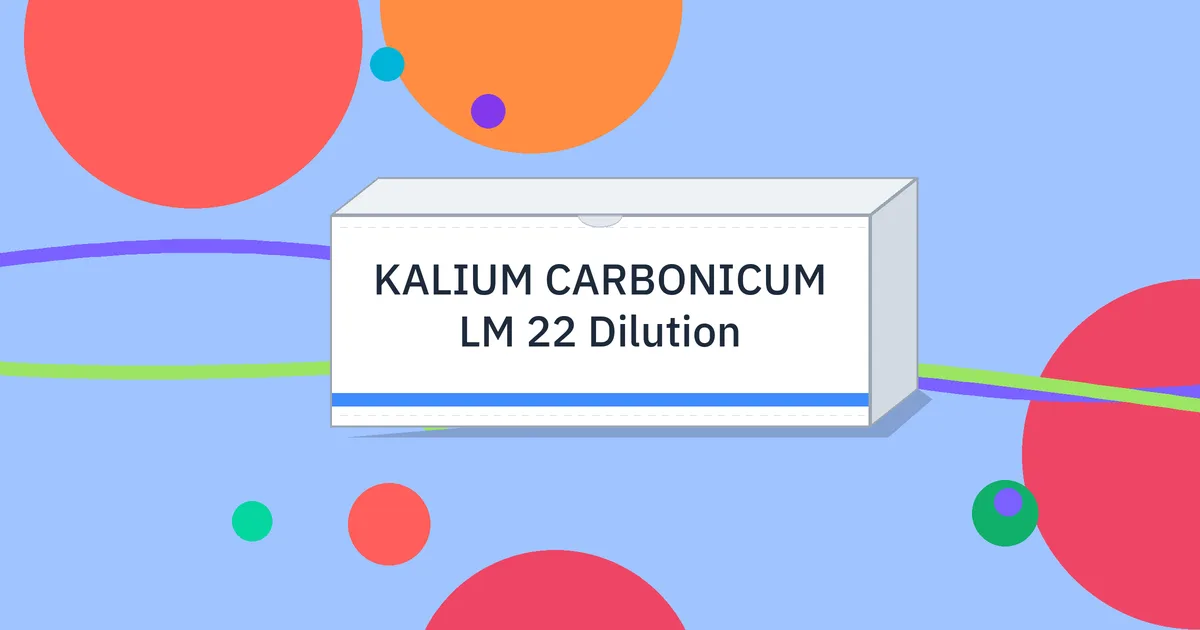 Symbolbild: Packung mit der Aufschrift KALIUM CARBONICUM LM 22 Dilution (PZN 12918387) – Verfügbarkeit und Bezug in Apotheken in Frankfurt am Main