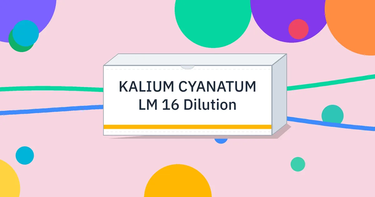 Symbolbild: Packung mit der Aufschrift KALIUM CYANATUM LM 16 Dilution (PZN 12920645) – Verfügbarkeit und Bezug in Apotheken in Frankfurt am Main