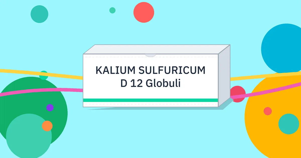 Symbolbild: Packung mit der Aufschrift KALIUM SULFURICUM D 12 Globuli (PZN 04223228) – Verfügbarkeit und Bezug in Apotheken in Frankfurt am Main