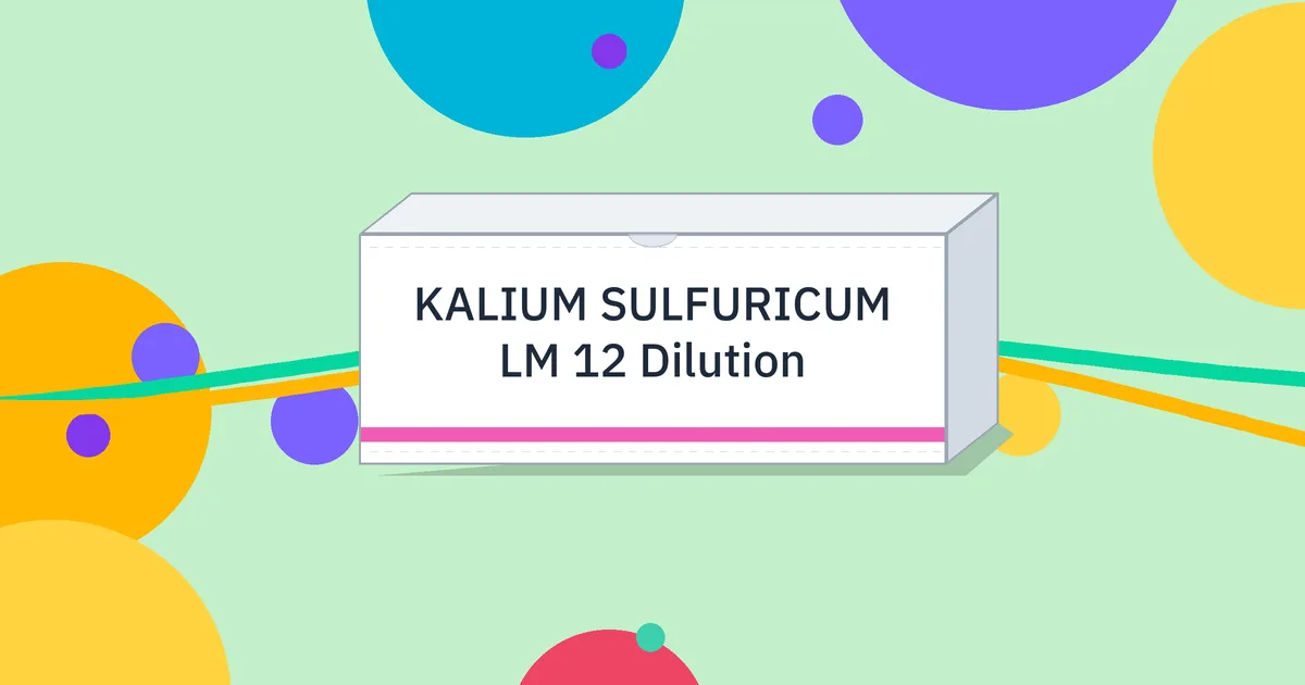 Symbolbild: Packung mit der Aufschrift KALIUM SULFURICUM LM 12 Dilution (PZN 09430009) – Verfügbarkeit und Bezug in Apotheken in Frankfurt am Main