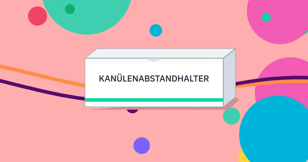 Symbolbild: Packung mit der Aufschrift KANÜLENABSTANDHALTER (PZN 04770634) – Verfügbarkeit und Bezug in Apotheken in Frankfurt am Main