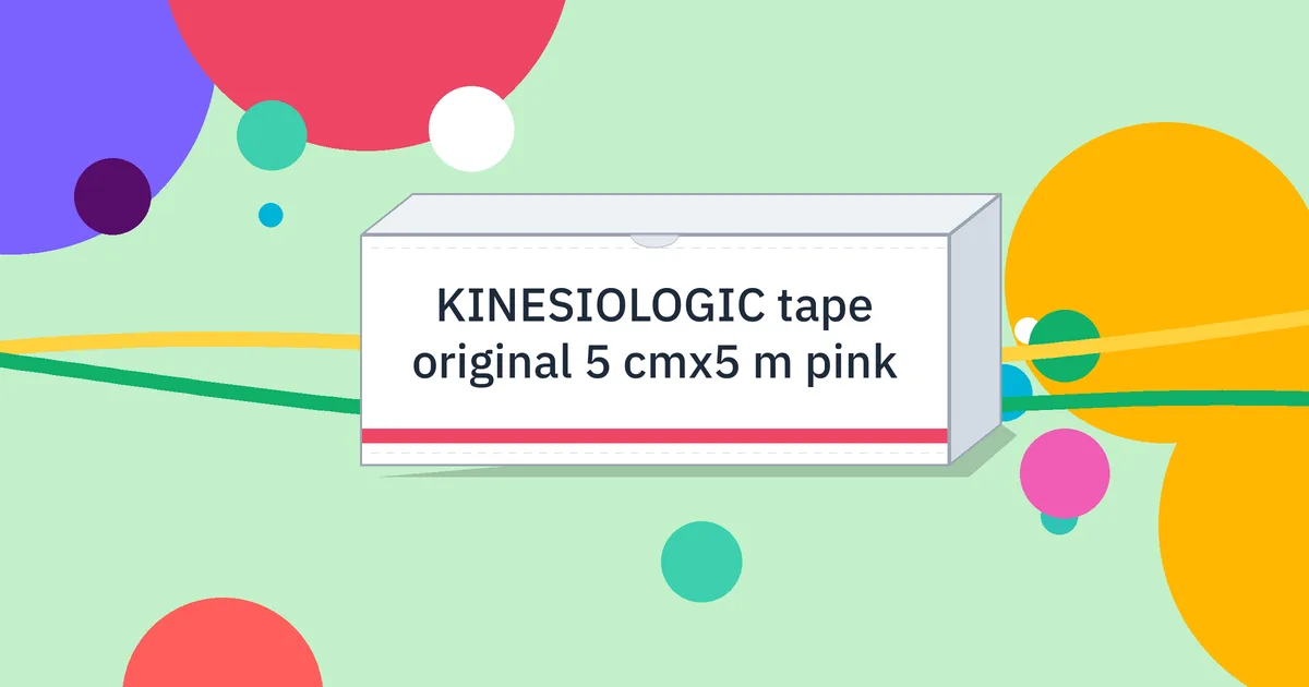 Symbolbild: Packung mit der Aufschrift KINESIOLOGIC tape original 5 cmx5 m pink (PZN 07685716) – Verfügbarkeit und Bezug in Apotheken in Frankfurt am Main