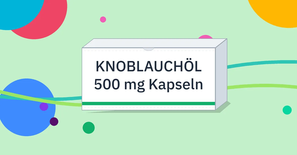 Symbolbild: Packung mit der Aufschrift KNOBLAUCHÖL 500 mg Kapseln (PZN 17426358) – Verfügbarkeit und Bezug in Apotheken in Frankfurt am Main