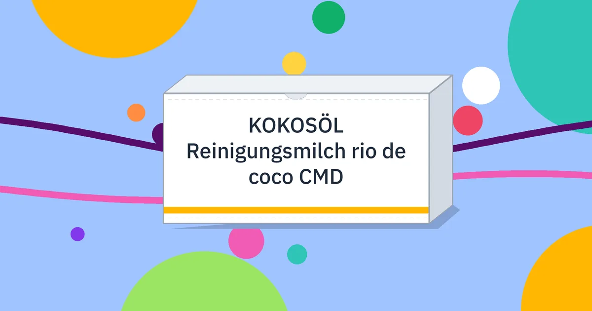 Symbolbild: Packung mit der Aufschrift KOKOSÖL Reinigungsmilch rio de coco CMD (PZN 10037139) – Verfügbarkeit und Bezug in Apotheken in Frankfurt am Main