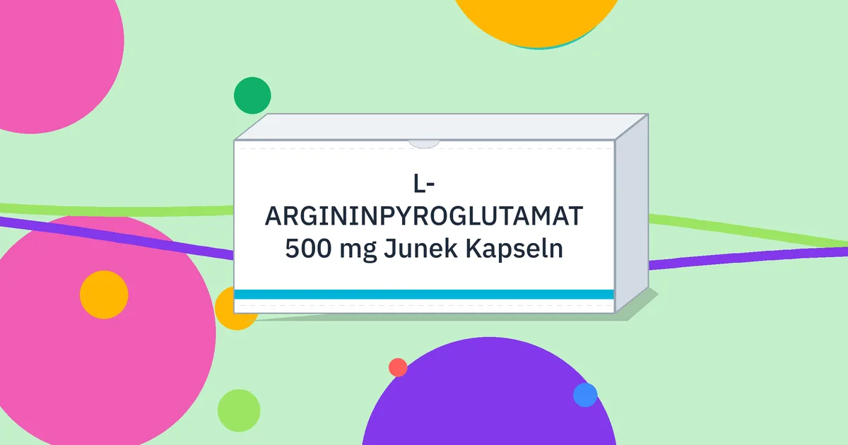 Symbolbild: Packung mit der Aufschrift L-ARGININPYROGLUTAMAT 500 mg Junek Kapseln (PZN 00138158) – Verfügbarkeit und Bezug in Apotheken in Frankfurt am Main