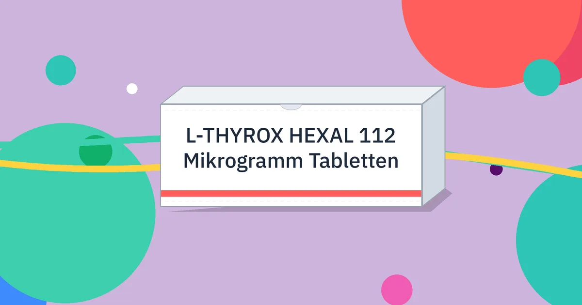 Symbolbild: Packung mit der Aufschrift L-THYROX HEXAL 112 Mikrogramm Tabletten (PZN 13168907) – Verfügbarkeit und Bezug in Apotheken in Frankfurt am Main