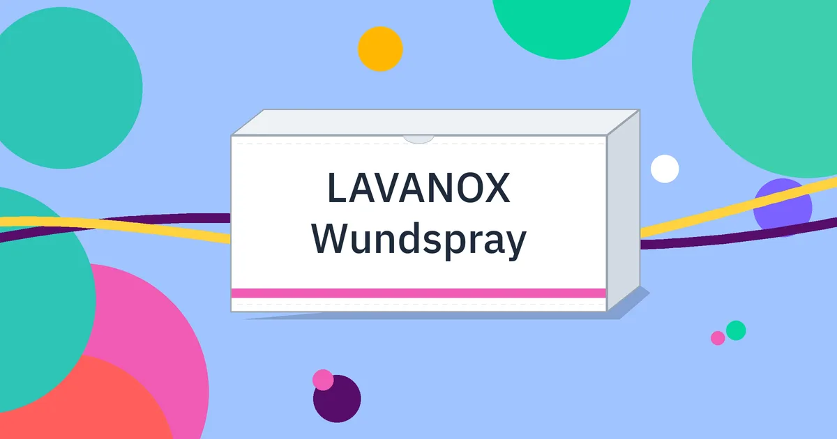 Symbolbild: Packung mit der Aufschrift LAVANOX Wundspray (PZN 14267988) – Verfügbarkeit und Bezug in Apotheken in Frankfurt am Main