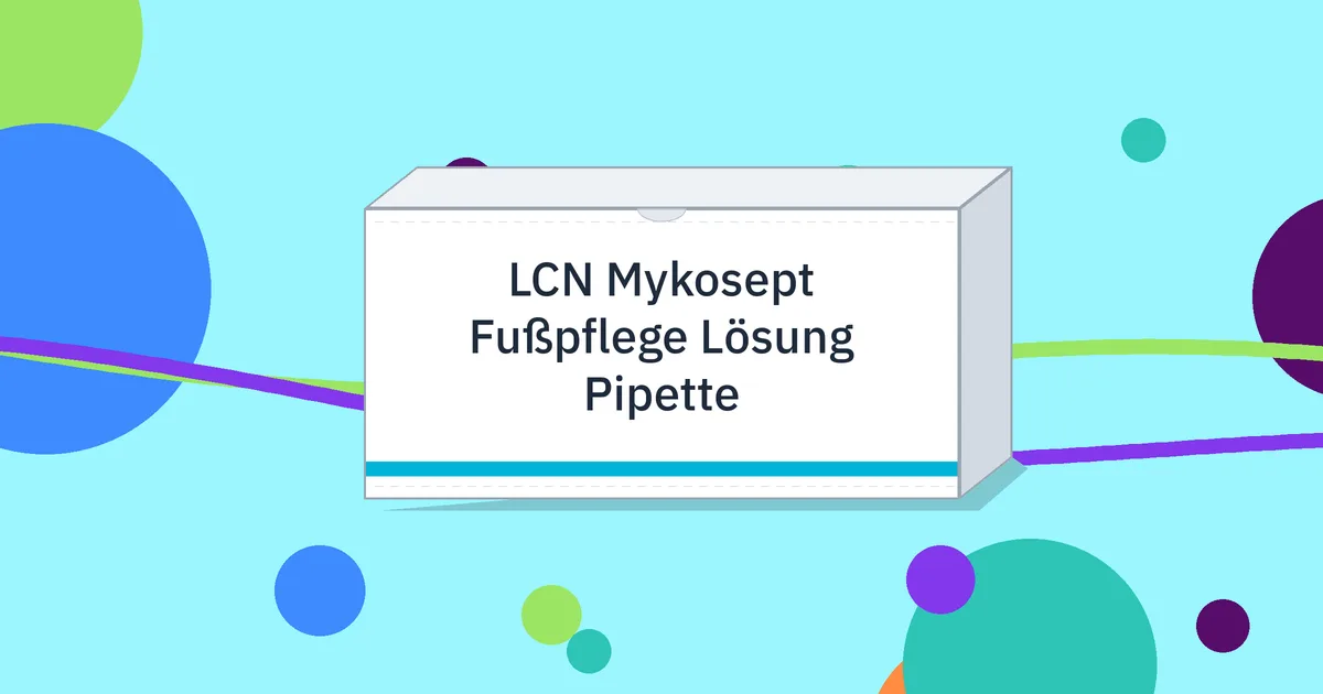 Symbolbild: Packung mit der Aufschrift LCN Mykosept Fußpflege Lösung Pipette (PZN 19132371) – Verfügbarkeit und Bezug in Apotheken in Frankfurt am Main
