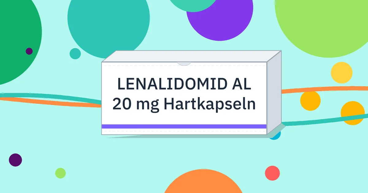 Symbolbild: Packung mit der Aufschrift LENALIDOMID AL 20 mg Hartkapseln (PZN 18105538) – Verfügbarkeit und Bezug in Apotheken in Frankfurt am Main