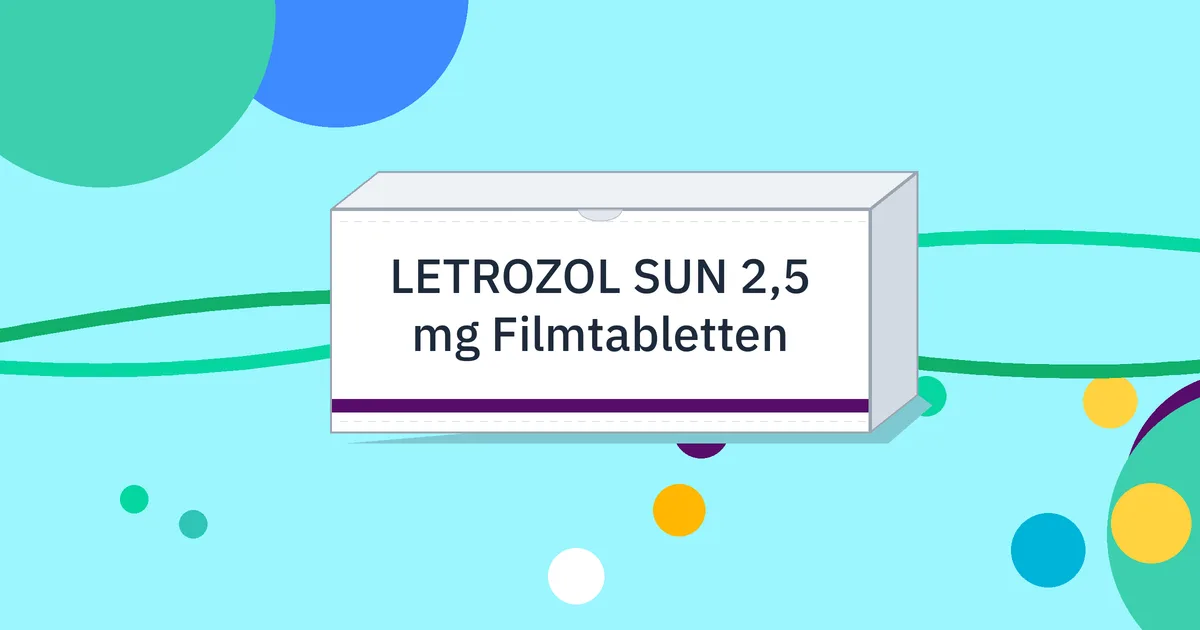 Symbolbild: Packung mit der Aufschrift LETROZOL SUN 2,5 mg Filmtabletten (PZN 20407011) – Verfügbarkeit und Bezug in Apotheken in Frankfurt am Main