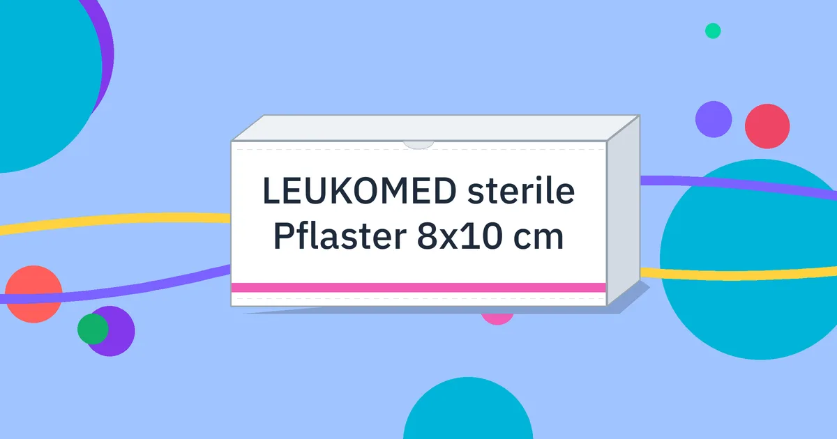 Symbolbild: Packung mit der Aufschrift LEUKOMED sterile Pflaster 8x10 cm (PZN 16397643) – Verfügbarkeit und Bezug in Apotheken in Frankfurt am Main