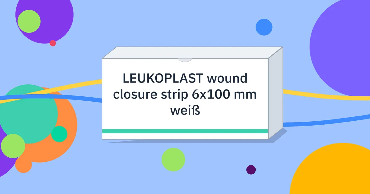 Symbolbild: Packung mit der Aufschrift LEUKOPLAST wound closure strip 6x100 mm weiß (PZN 17875748) – Verfügbarkeit und Bezug in Apotheken in Frankfurt am Main