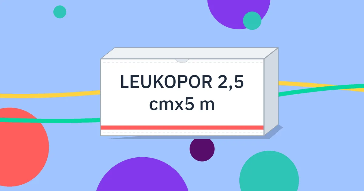 Symbolbild: Packung mit der Aufschrift LEUKOPOR 2,5 cmx5 m (PZN 19814975) – Verfügbarkeit und Bezug in Apotheken in Frankfurt am Main
