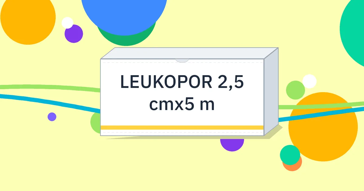Symbolbild: Packung mit der Aufschrift LEUKOPOR 2,5 cmx5 m (PZN 01698801) – Verfügbarkeit und Bezug in Apotheken in Frankfurt am Main