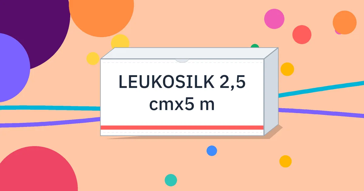 Symbolbild: Packung mit der Aufschrift LEUKOSILK 2,5 cmx5 m (PZN 16595219) – Verfügbarkeit und Bezug in Apotheken in Frankfurt am Main