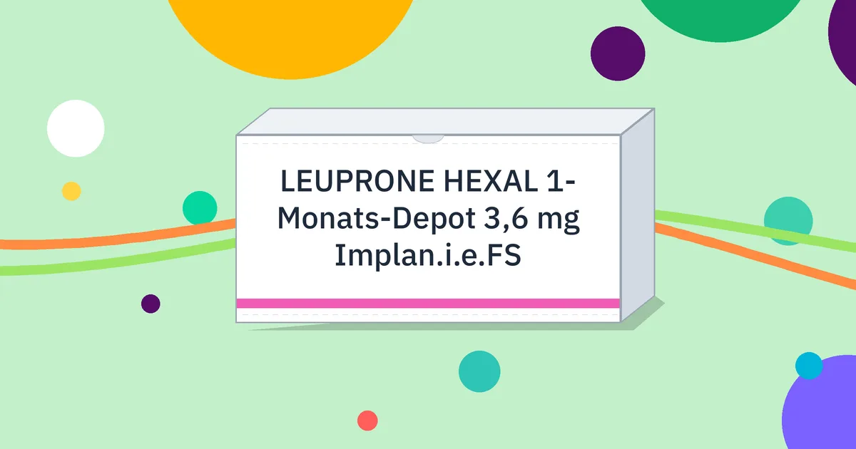 Symbolbild: Packung mit der Aufschrift LEUPRONE HEXAL 1-Monats-Depot 3,6 mg Implan.i.e.FS (PZN 02044786) – Verfügbarkeit und Bezug in Apotheken in Frankfurt am Main
