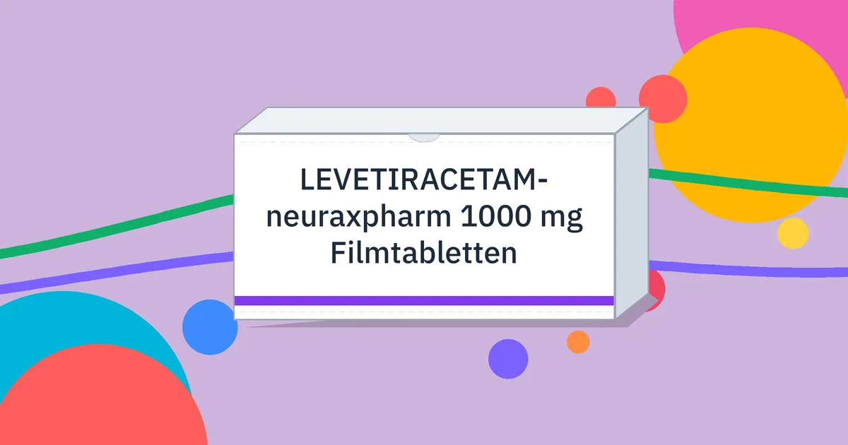 Symbolbild: Packung mit der Aufschrift LEVETIRACETAM-neuraxpharm 1000 mg Filmtabletten (PZN 09064912) – Verfügbarkeit und Bezug in Apotheken in Frankfurt am Main