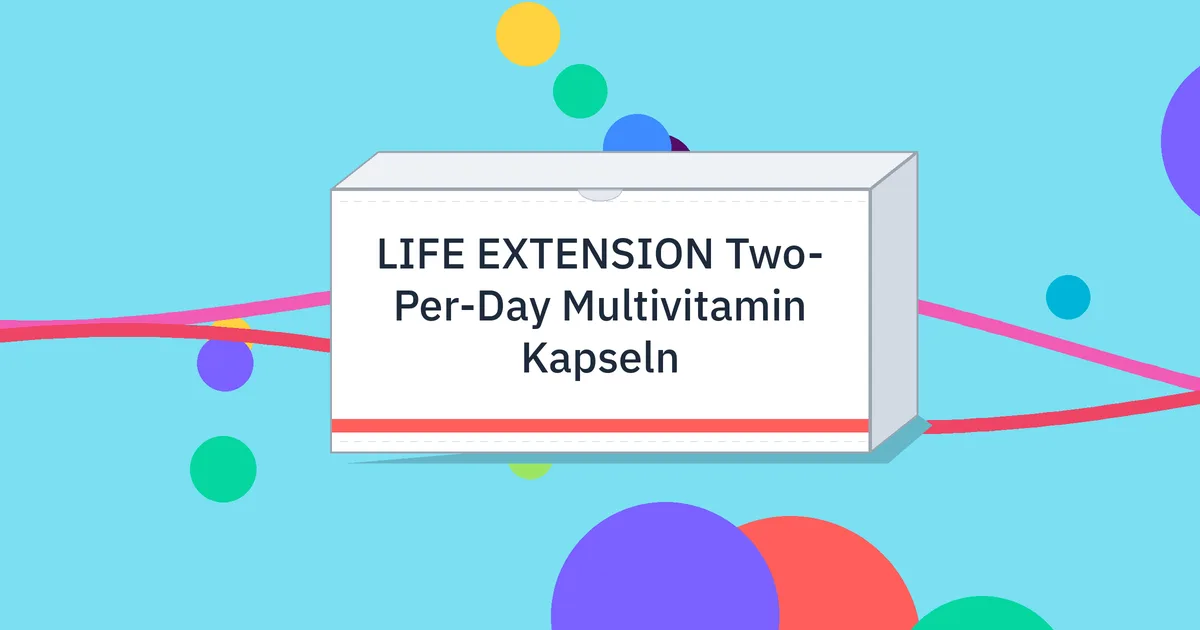 Symbolbild: Packung mit der Aufschrift LIFE EXTENSION Two-Per-Day Multivitamin Kapseln (PZN 20865357) – Verfügbarkeit und Bezug in Apotheken in Frankfurt am Main