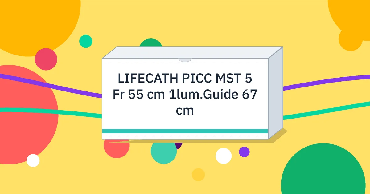 Symbolbild: Packung mit der Aufschrift LIFECATH PICC MST 5 Fr 55 cm 1lum.Guide 67 cm (PZN 15209438) – Verfügbarkeit und Bezug in Apotheken in Frankfurt am Main