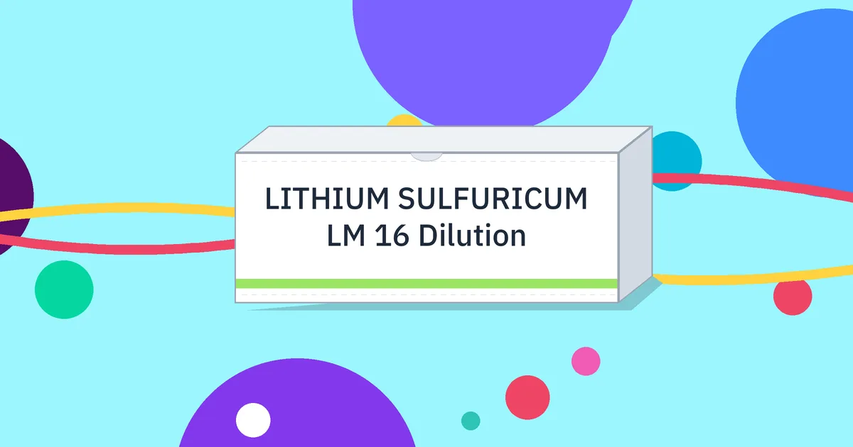 Symbolbild: Packung mit der Aufschrift LITHIUM SULFURICUM LM 16 Dilution (PZN 12932973) – Verfügbarkeit und Bezug in Apotheken in Frankfurt am Main