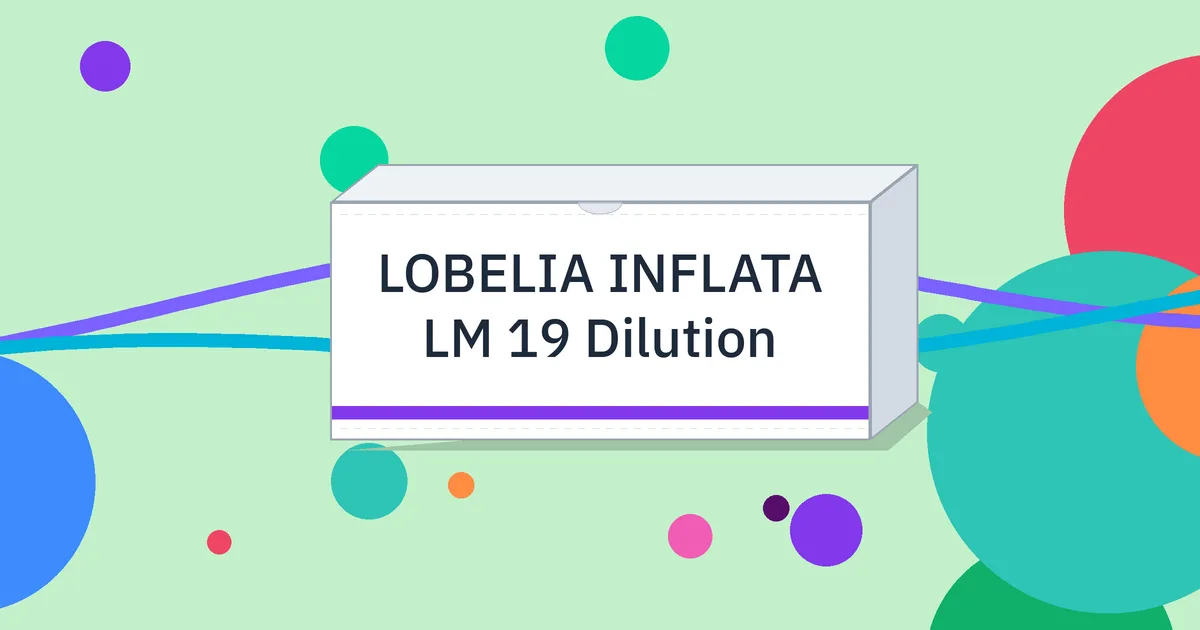 Symbolbild: Packung mit der Aufschrift LOBELIA INFLATA LM 19 Dilution (PZN 13533910) – Verfügbarkeit und Bezug in Apotheken in Frankfurt am Main
