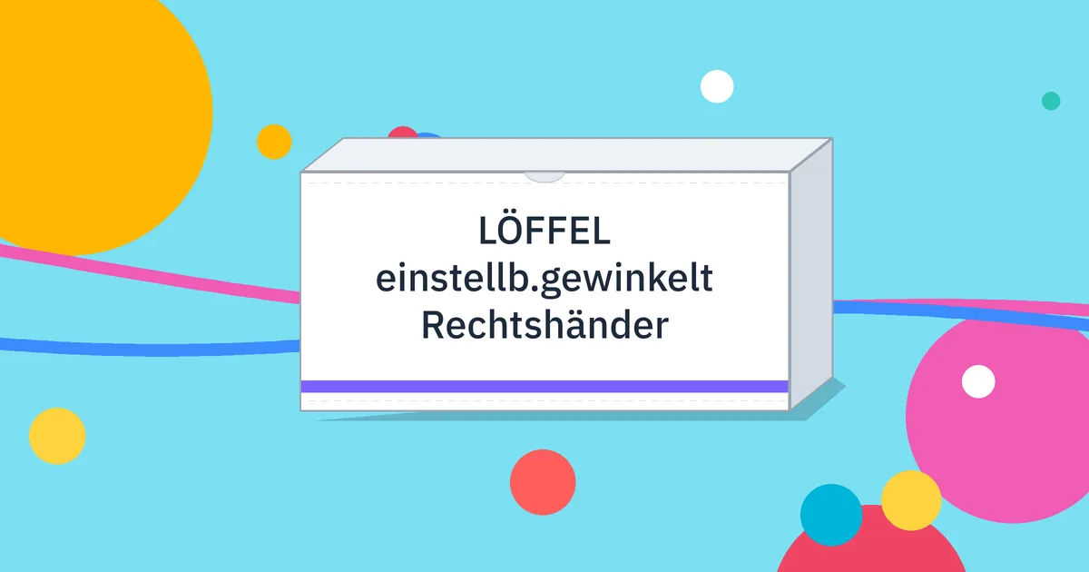Symbolbild: Packung mit der Aufschrift LÖFFEL einstellb.gewinkelt Rechtshänder (PZN 07742710) – Verfügbarkeit und Bezug in Apotheken in Frankfurt am Main