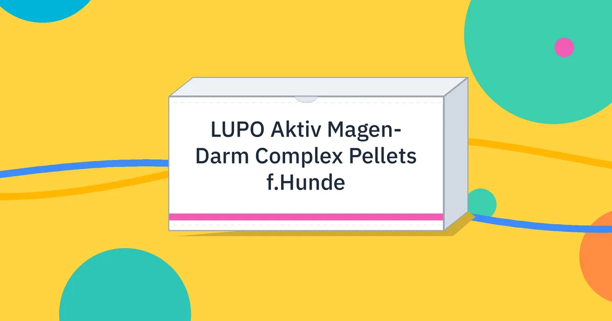 Symbolbild: Packung mit der Aufschrift LUPO Aktiv Magen-Darm Complex Pellets f.Hunde (PZN 19251756) – Verfügbarkeit und Bezug in Apotheken in Frankfurt am Main