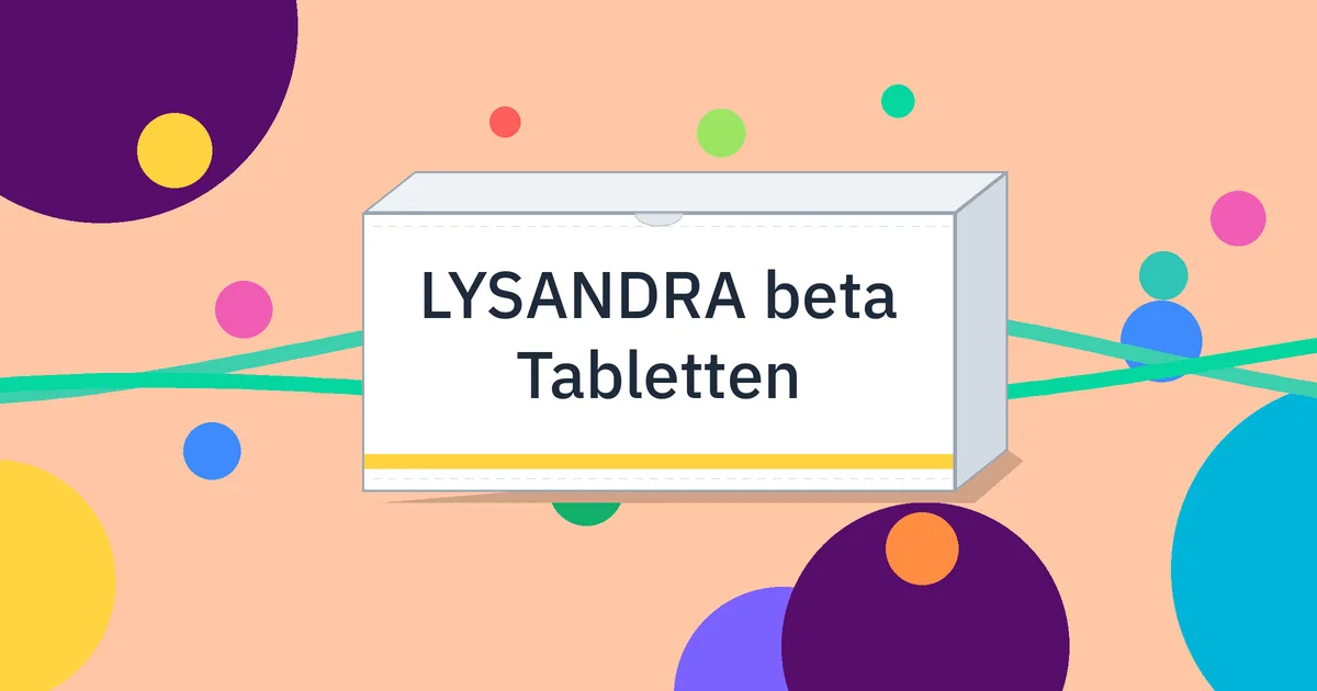 Symbolbild: Packung mit der Aufschrift LYSANDRA beta Tabletten (PZN 02187014) – Verfügbarkeit und Bezug in Apotheken in Frankfurt am Main