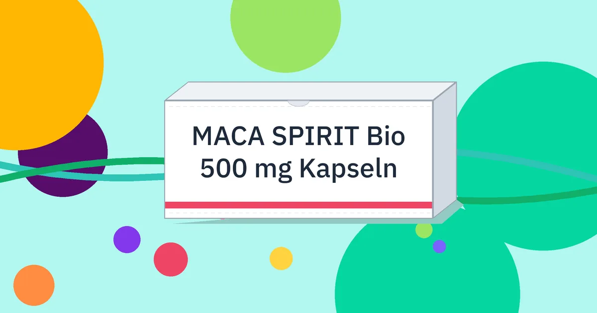 Symbolbild: Packung mit der Aufschrift MACA SPIRIT Bio 500 mg Kapseln (PZN 09006381) – Verfügbarkeit und Bezug in Apotheken in Frankfurt am Main