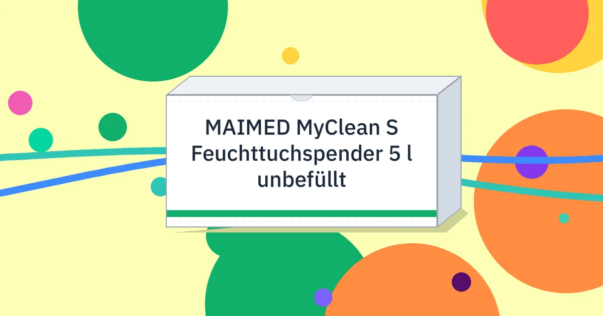 Symbolbild: Packung mit der Aufschrift MAIMED MyClean S Feuchttuchspender 5 l unbefüllt (PZN 10420074) – Verfügbarkeit und Bezug in Apotheken in Frankfurt am Main