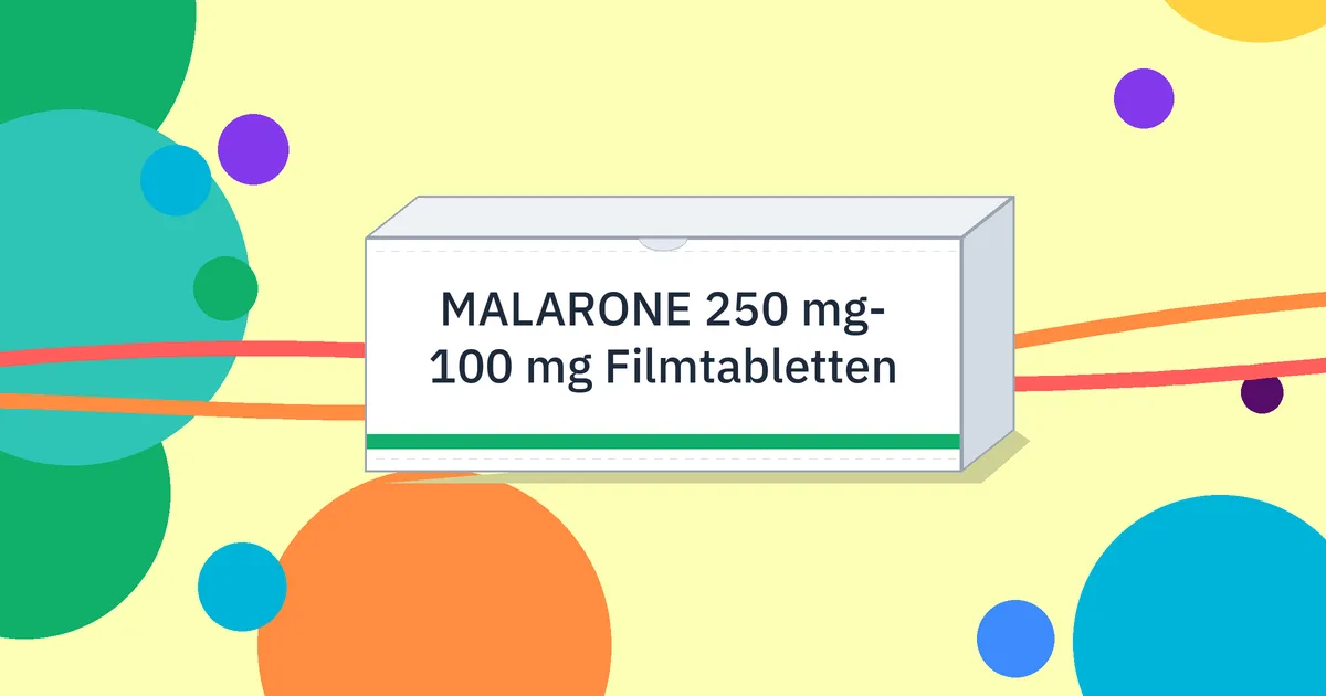 Symbolbild: Packung mit der Aufschrift MALARONE 250 mg-100 mg Filmtabletten (PZN 10707367) – Verfügbarkeit und Bezug in Apotheken in Frankfurt am Main