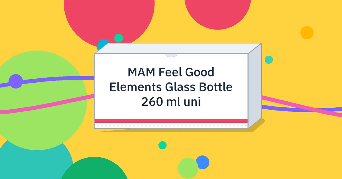 Symbolbild: Packung mit der Aufschrift MAM Feel Good Elements Glass Bottle 260 ml uni (PZN 17869920) – Verfügbarkeit und Bezug in Apotheken in Frankfurt am Main
