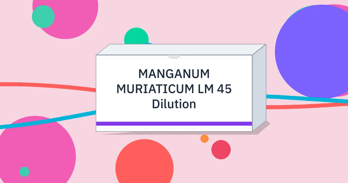 Symbolbild: Packung mit der Aufschrift MANGANUM MURIATICUM LM 45 Dilution (PZN 12943942) – Verfügbarkeit und Bezug in Apotheken in Frankfurt am Main