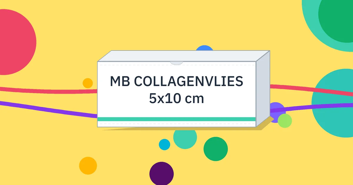 Symbolbild: Packung mit der Aufschrift MB COLLAGENVLIES 5x10 cm (PZN 06631463) – Verfügbarkeit und Bezug in Apotheken in Frankfurt am Main