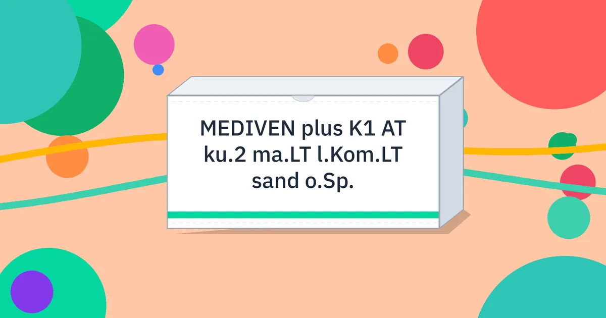 Symbolbild: Packung mit der Aufschrift MEDIVEN plus K1 AT ku.2 ma.LT l.Kom.LT sand o.Sp. (PZN 18943707) – Verfügbarkeit und Bezug in Apotheken in Frankfurt am Main