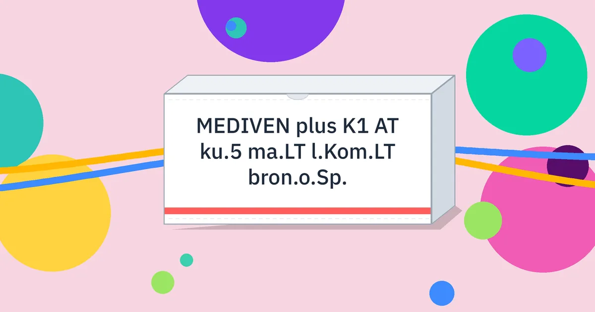 Symbolbild: Packung mit der Aufschrift MEDIVEN plus K1 AT ku.5 ma.LT l.Kom.LT bron.o.Sp. (PZN 15072324) – Verfügbarkeit und Bezug in Apotheken in Frankfurt am Main