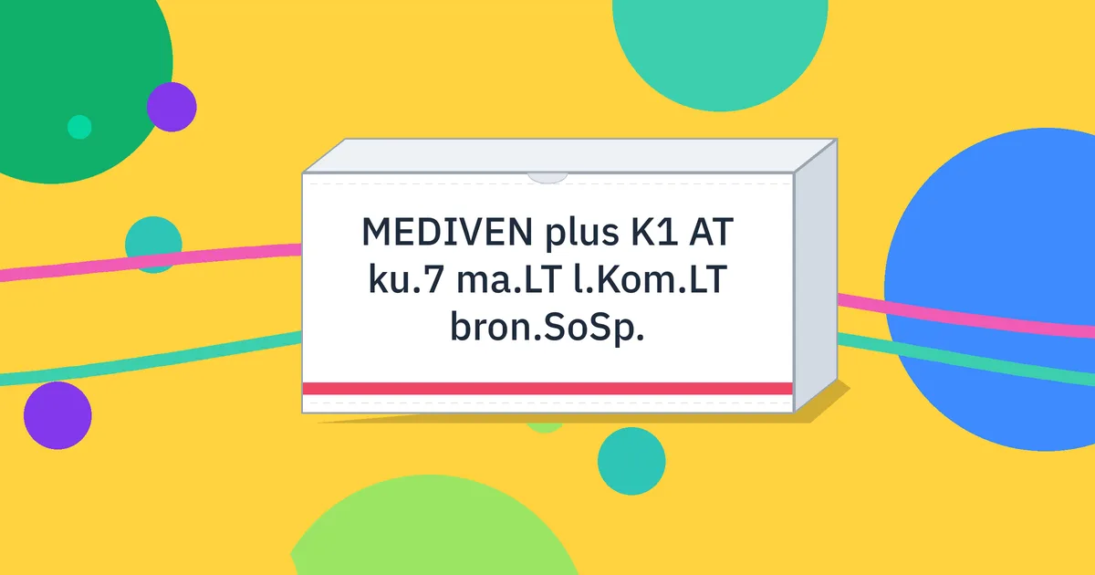 Symbolbild: Packung mit der Aufschrift MEDIVEN plus K1 AT ku.7 ma.LT l.Kom.LT bron.SoSp. (PZN 15072519) – Verfügbarkeit und Bezug in Apotheken in Frankfurt am Main