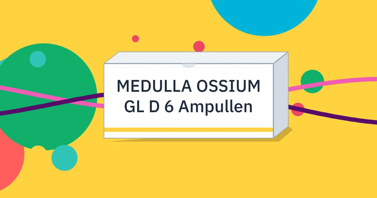 Symbolbild: Packung mit der Aufschrift MEDULLA OSSIUM GL D 6 Ampullen (PZN 03356140) – Verfügbarkeit und Bezug in Apotheken in Frankfurt am Main