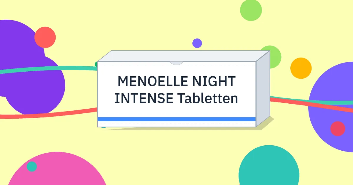 Symbolbild: Packung mit der Aufschrift MENOELLE NIGHT INTENSE Tabletten (PZN 19338902) – Verfügbarkeit und Bezug in Apotheken in Frankfurt am Main