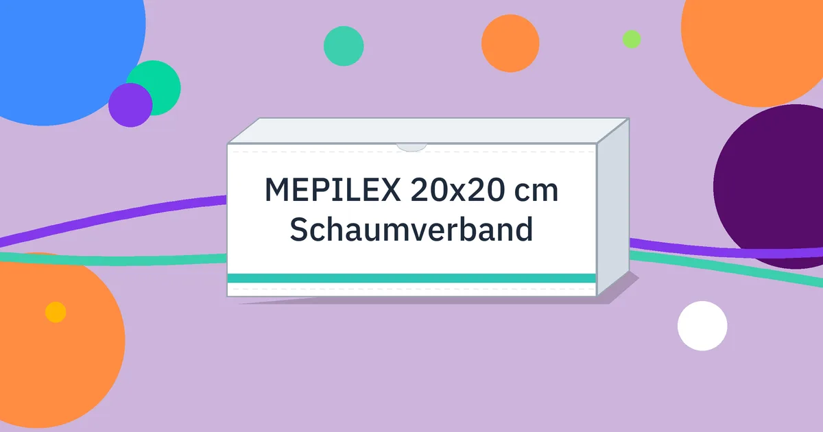 Symbolbild: Packung mit der Aufschrift MEPILEX 20x20 cm Schaumverband (PZN 13975192) – Verfügbarkeit und Bezug in Apotheken in Frankfurt am Main