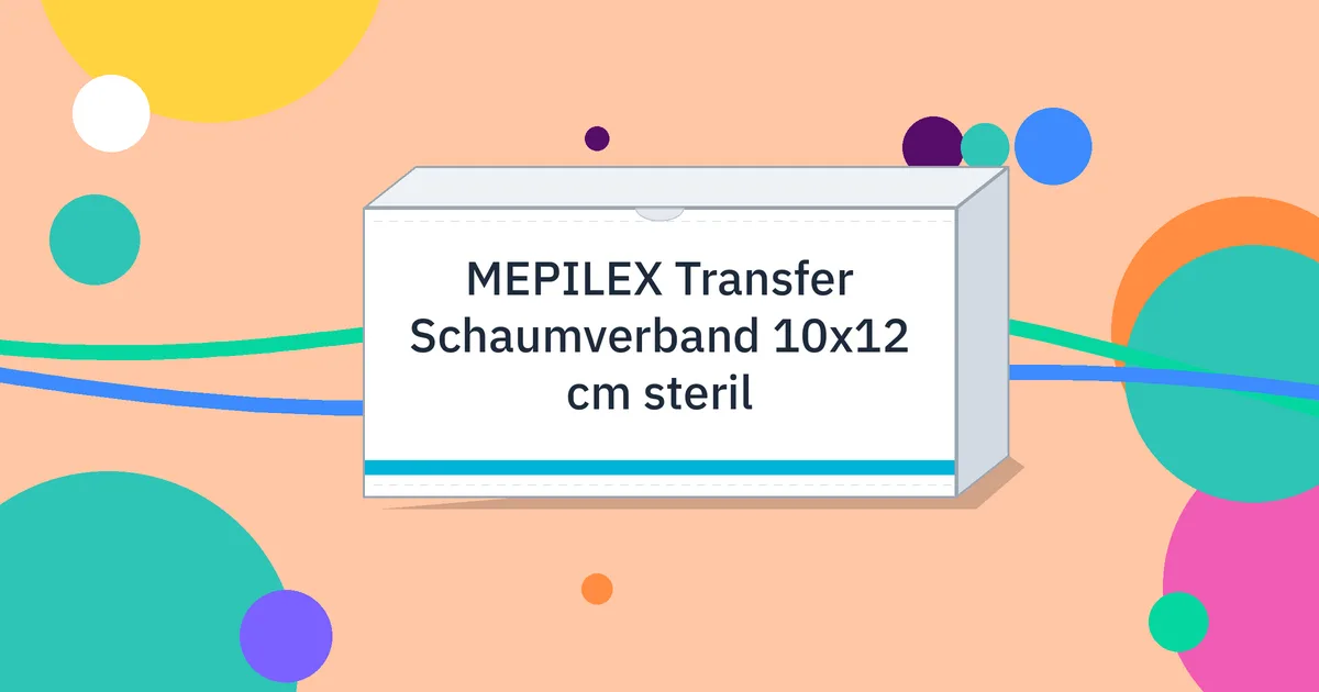 Symbolbild: Packung mit der Aufschrift MEPILEX Transfer Schaumverband 10x12 cm steril (PZN 17832839) – Verfügbarkeit und Bezug in Apotheken in Frankfurt am Main