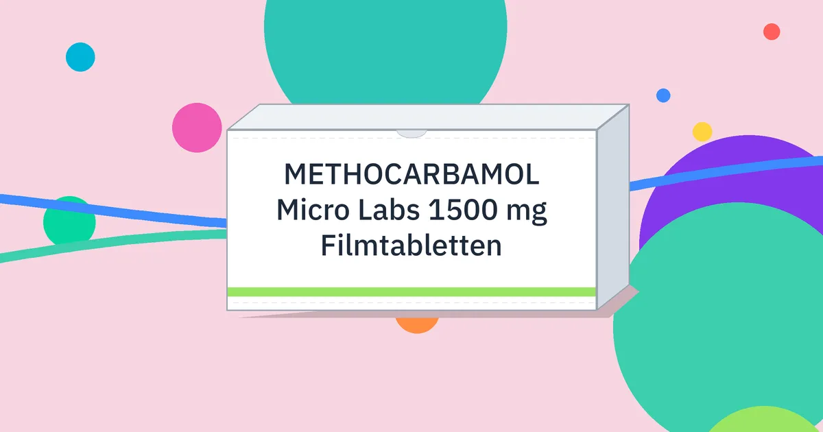 Symbolbild: Packung mit der Aufschrift METHOCARBAMOL Micro Labs 1500 mg Filmtabletten (PZN 19520280) – Verfügbarkeit und Bezug in Apotheken in Frankfurt am Main